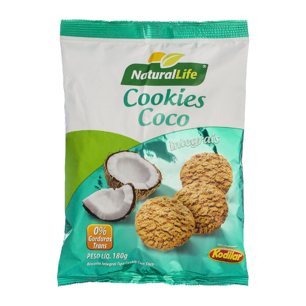 Biscoito Natural Life Cookies Integral Sabor Coco 180g