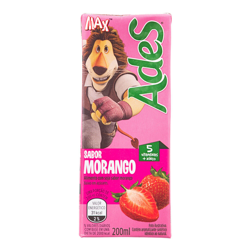 Bebida De Soja Ades Morango 200ml