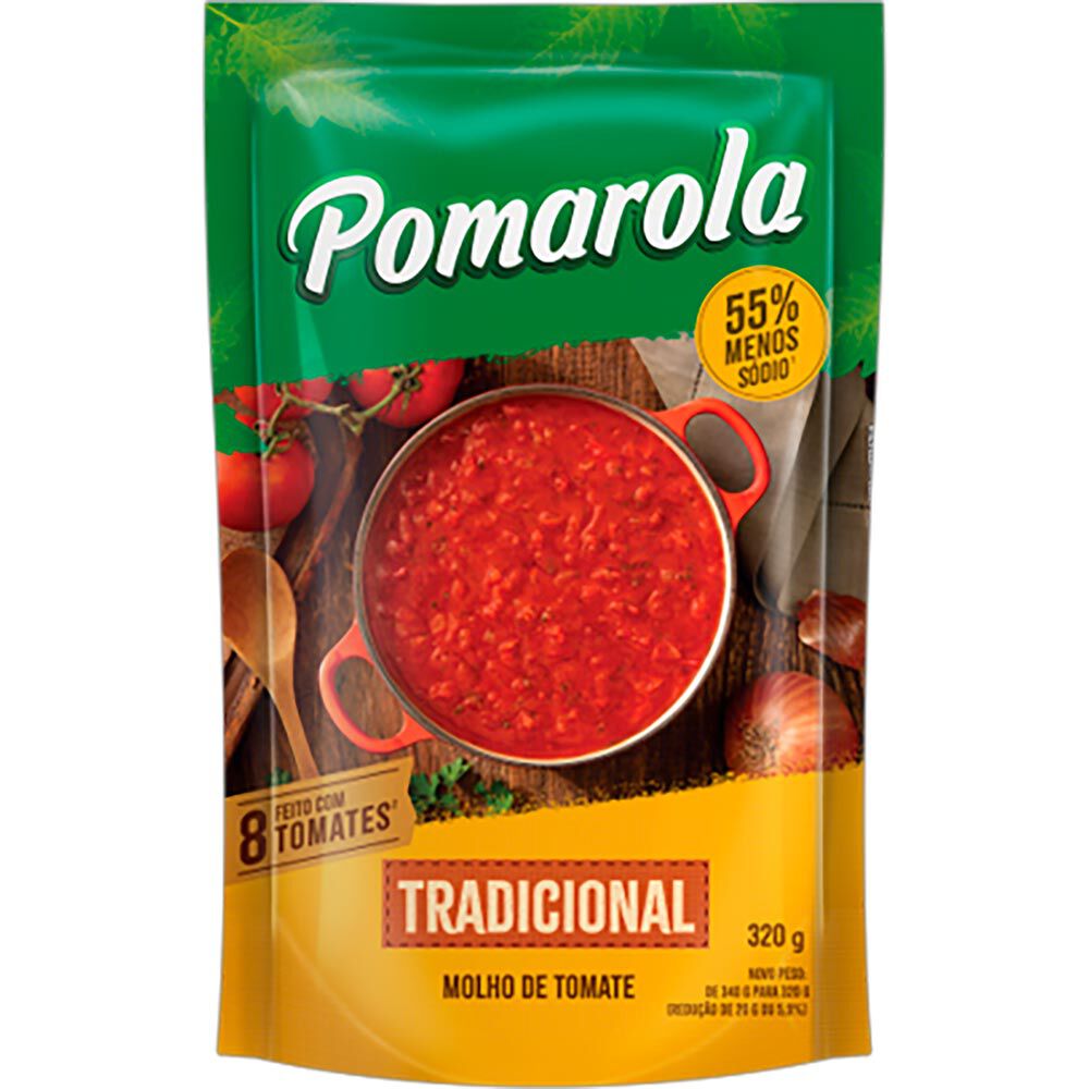 Molho Tomate Pomarola Tradicional Sachê 300g