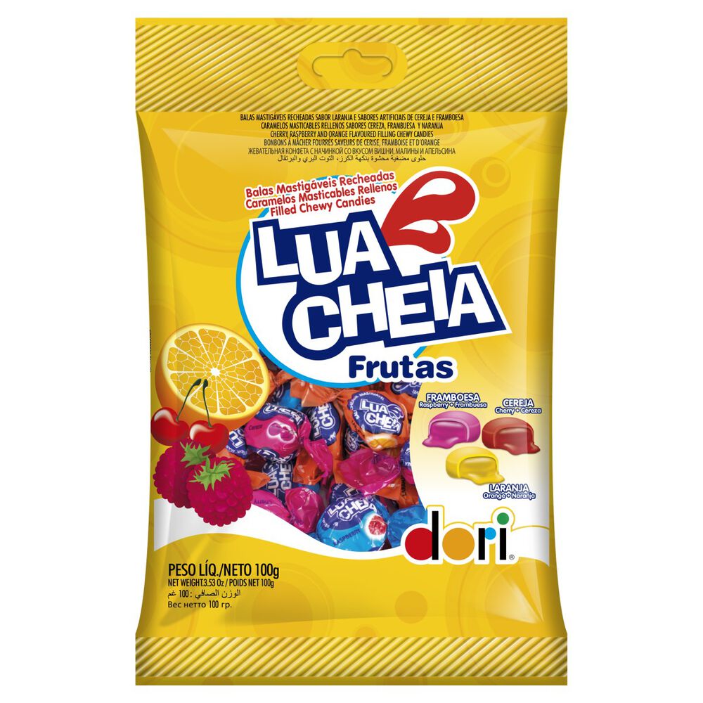 Bala Recheada Dori Lua Cheia Frutas 100g