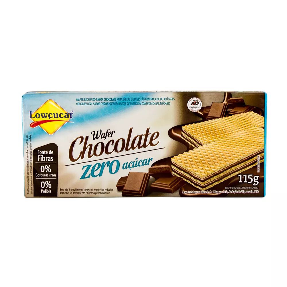 Biscoito Wafer Lowçucar Chocolate Zero De Açúcar 115g