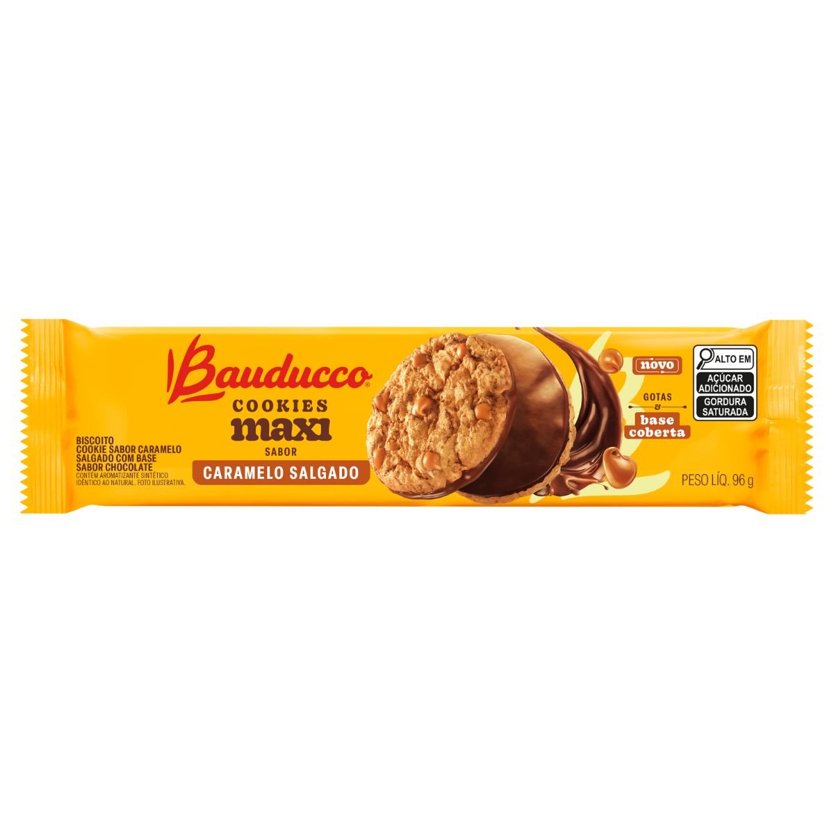 Biscoito Bauducco Cookies Maxi Caramelo Salgado 96g