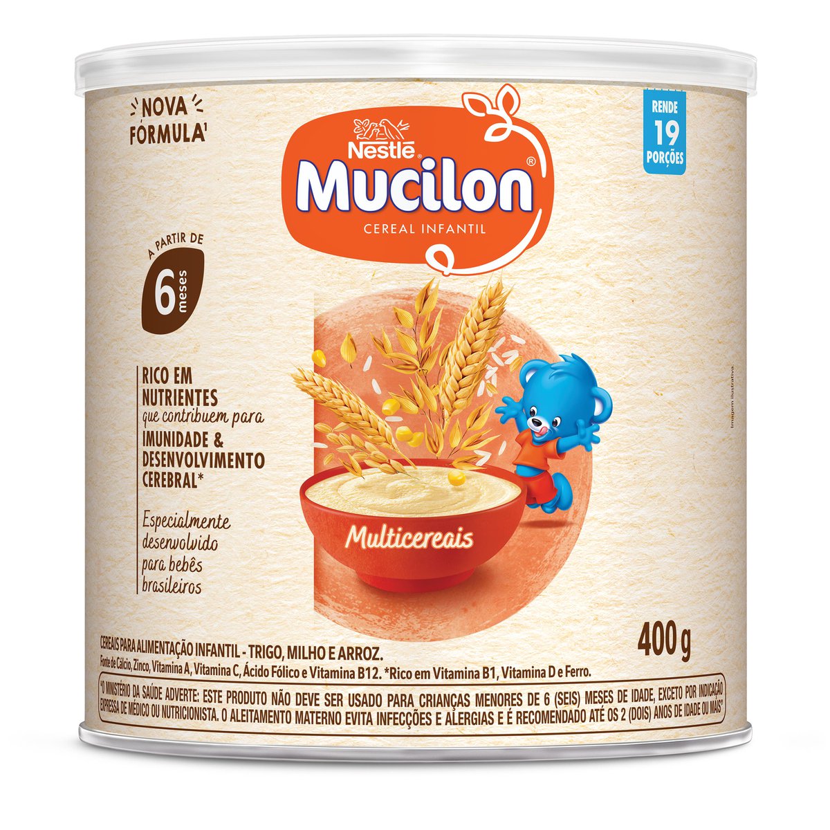 Cereal Mucilon Multicereais Lata 400g