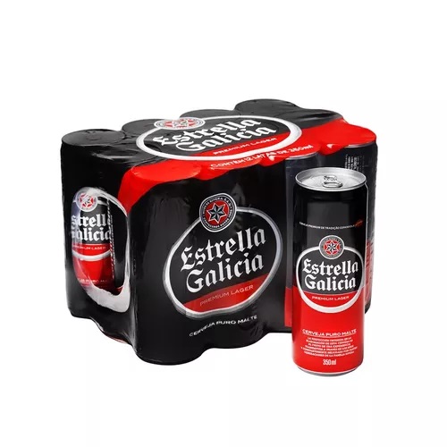 Cerveja Estrela Galícia Premium Lager Lata 350ml - 12 Unidades