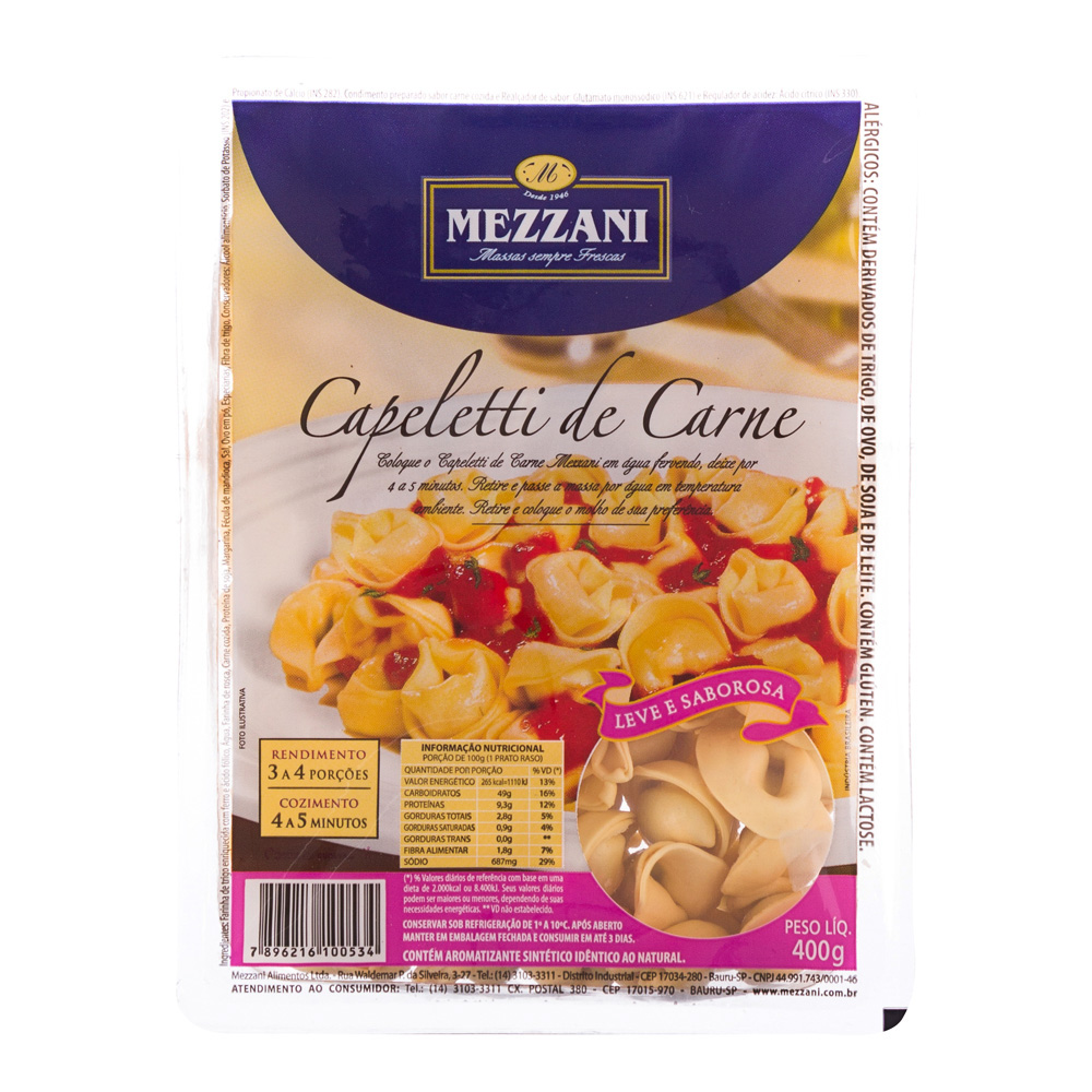 Capeletti Mezzani Carne 400g