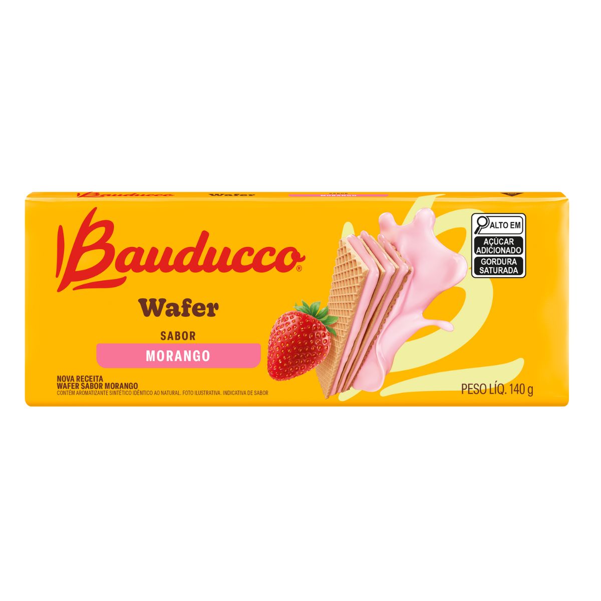 Biscoito Wafer Bauducco Morango - 140g