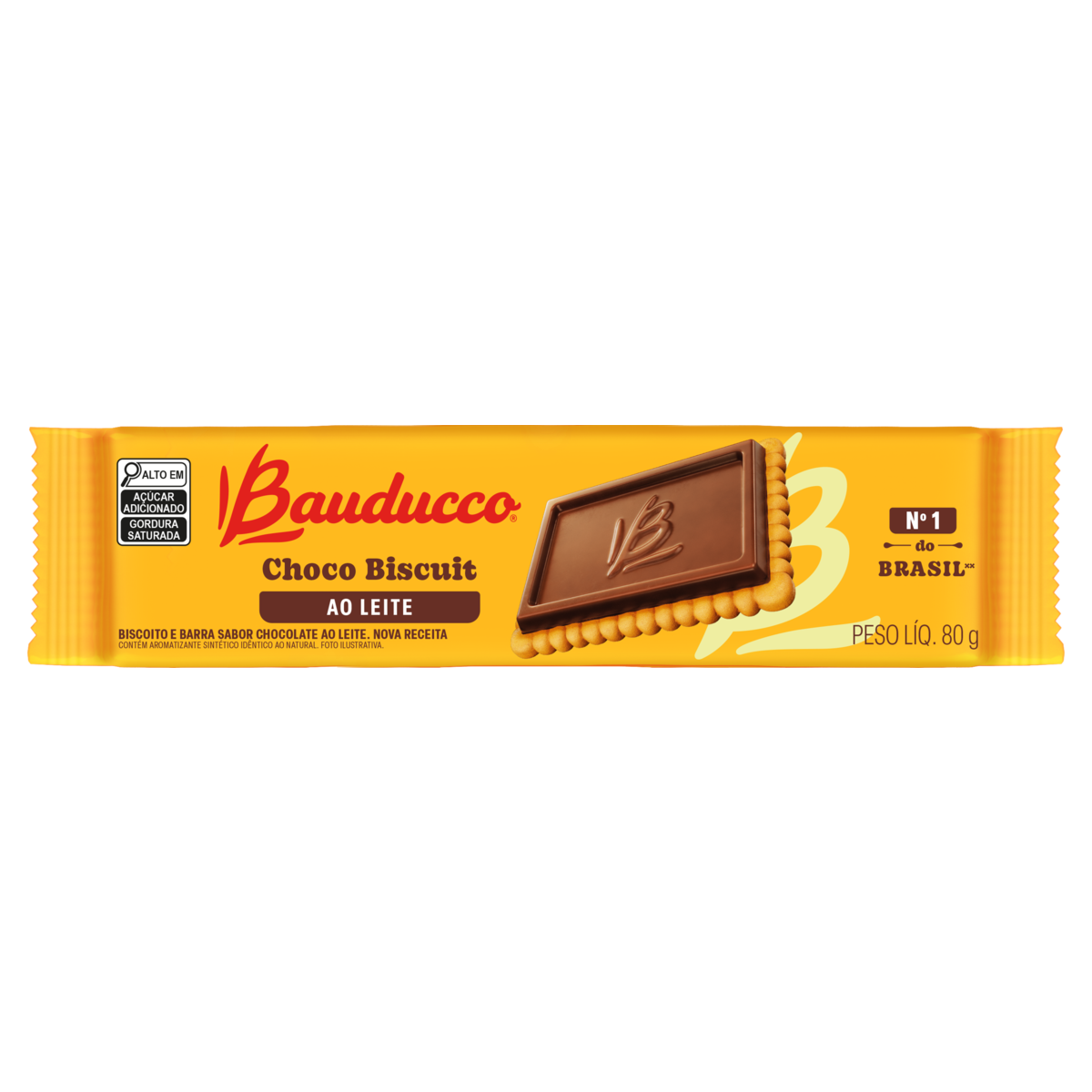 Biscoito Bauducco Choco Biscuit Chocolate Ao Leite 80g