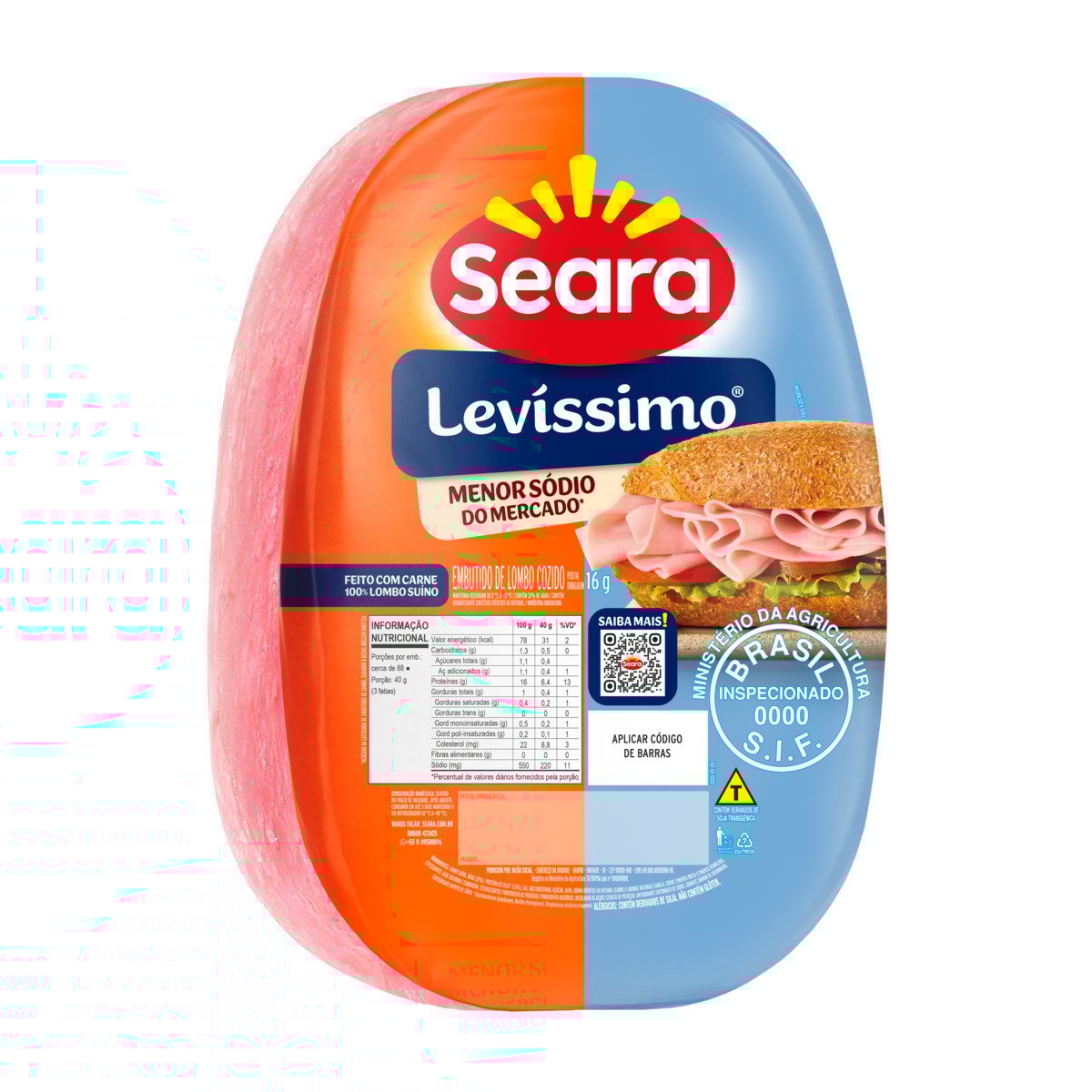 Embutido De Lombo Seara Levissimo Cozido Peça Kg