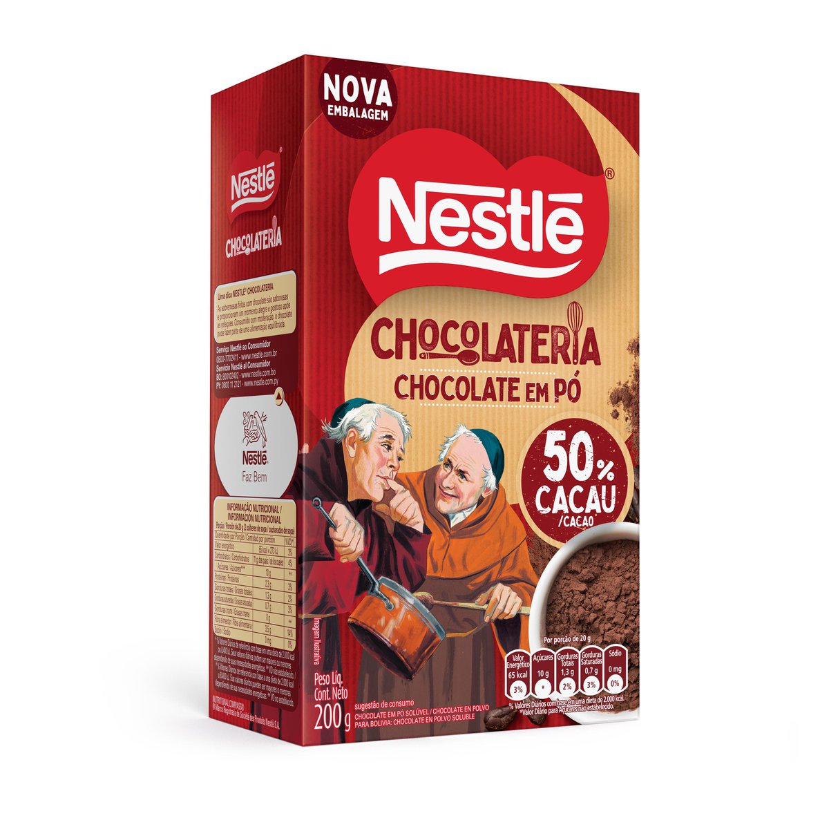 Chocolate Em Pó Nestle Dois Frades 50% Cacau 200g