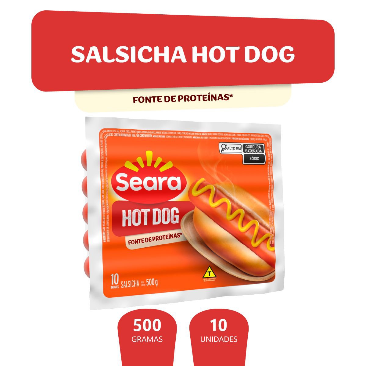 Salsicha Hot Dog Seara Pacote 500g