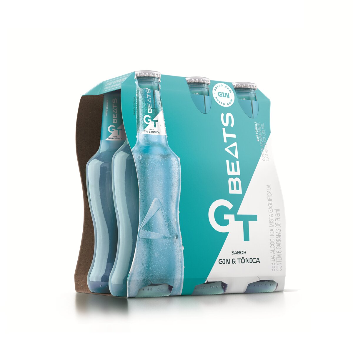 Bebida Alcoólica Mista Beats Gt Gin Tônica Long Neck 269ml Com 6 Un